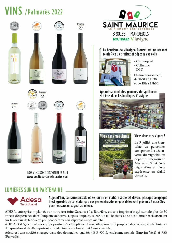 Cave Saint Maurice - La lettres d'infos : Des nouvelles toute l'année